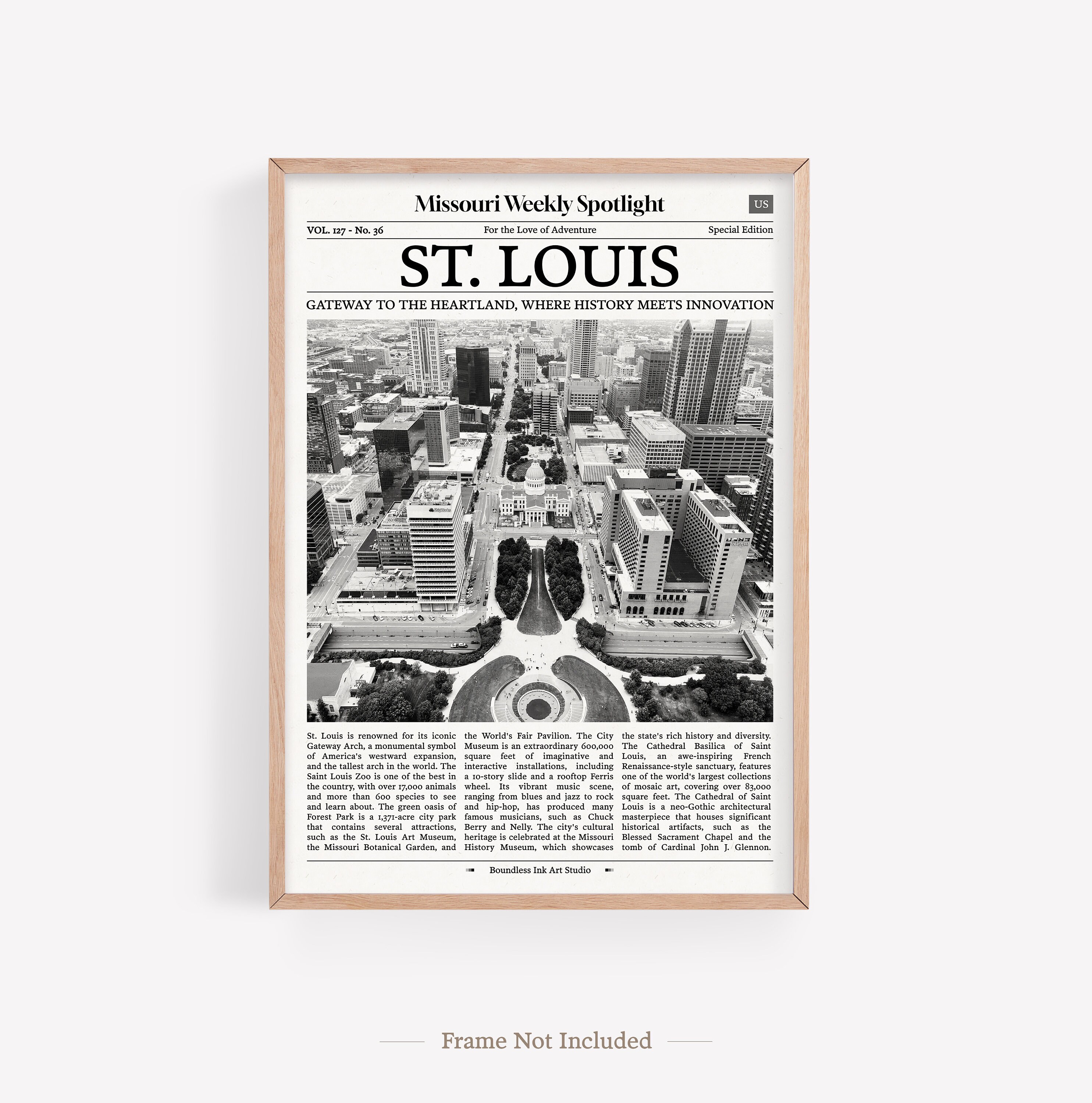 St. Louis City Prints Set of 6 St. Louis Black and White - Etsy