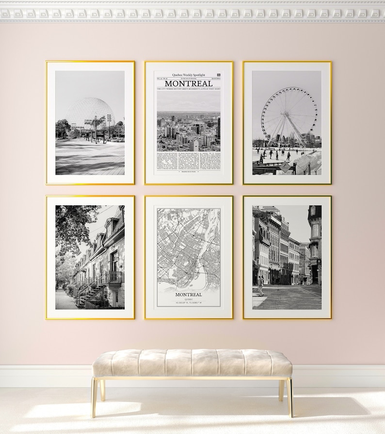 Montreal City Prints Set of 6, Montreal Black and White Prints ...