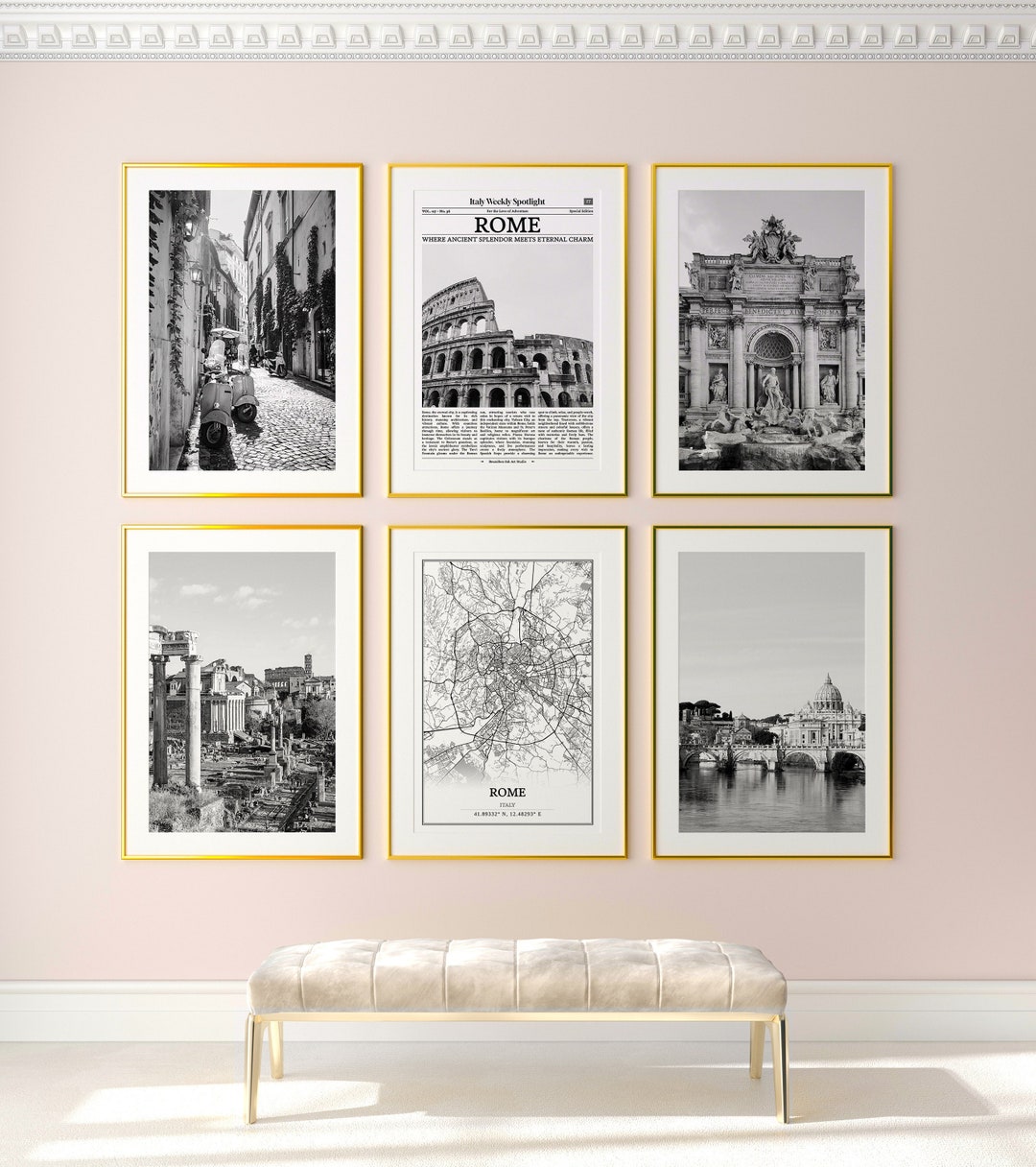 Rom City Prints 6er Set, Rom Schwarzweiß-Prints, Rom Foto Poster, Rom ...