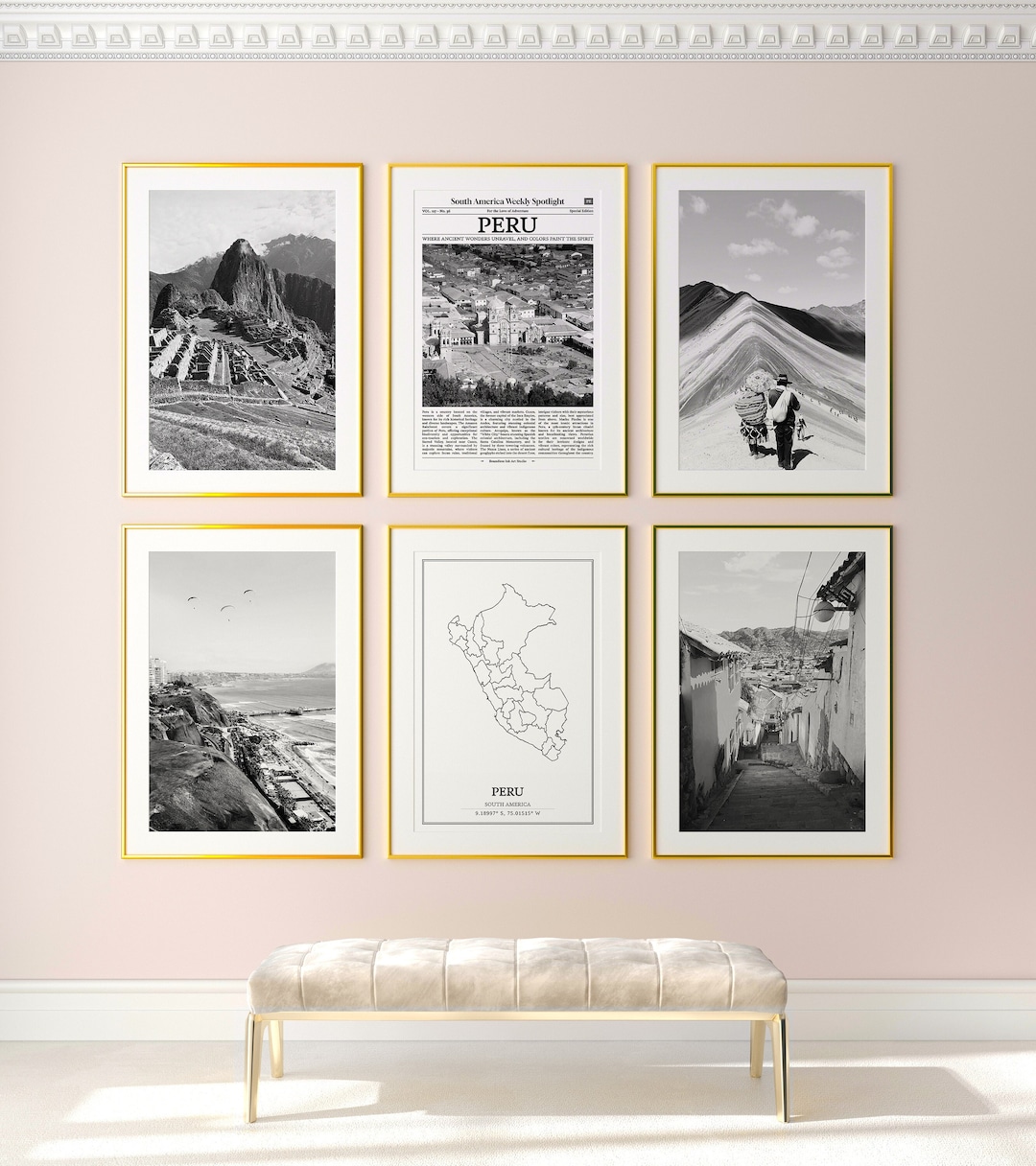 Peru Prints Set of 6, Peru Black and White Prints, Peru Photo Poster ...