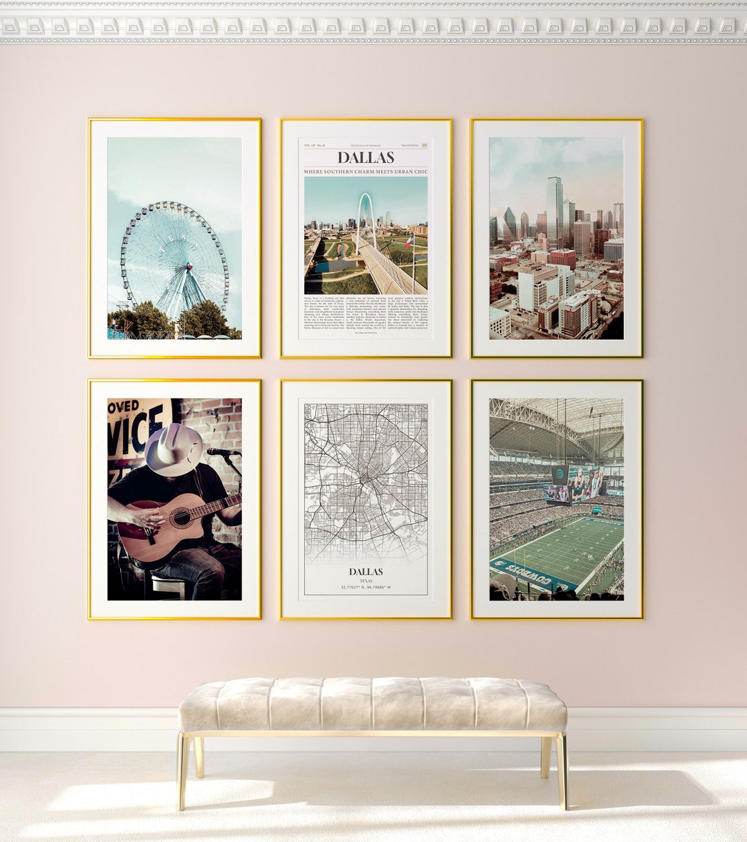 Dallas City Prints Set of 6, Dallas Photo Poster, Dallas Photography ...