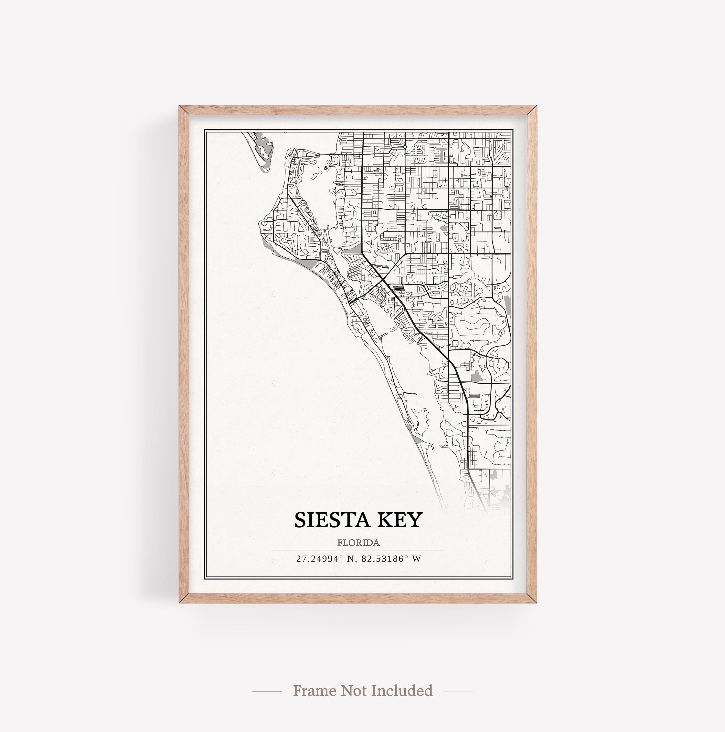 Siesta Key City Prints Set of 6 Siesta Key Black and White - Etsy