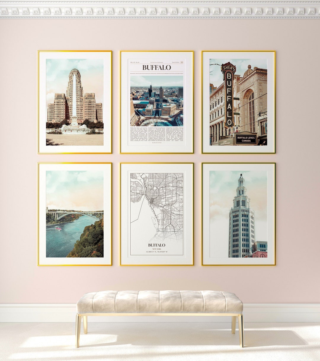 Buffalo City Prints Set of 6, Buffalo Photo Poster, Buffalo Photography ...