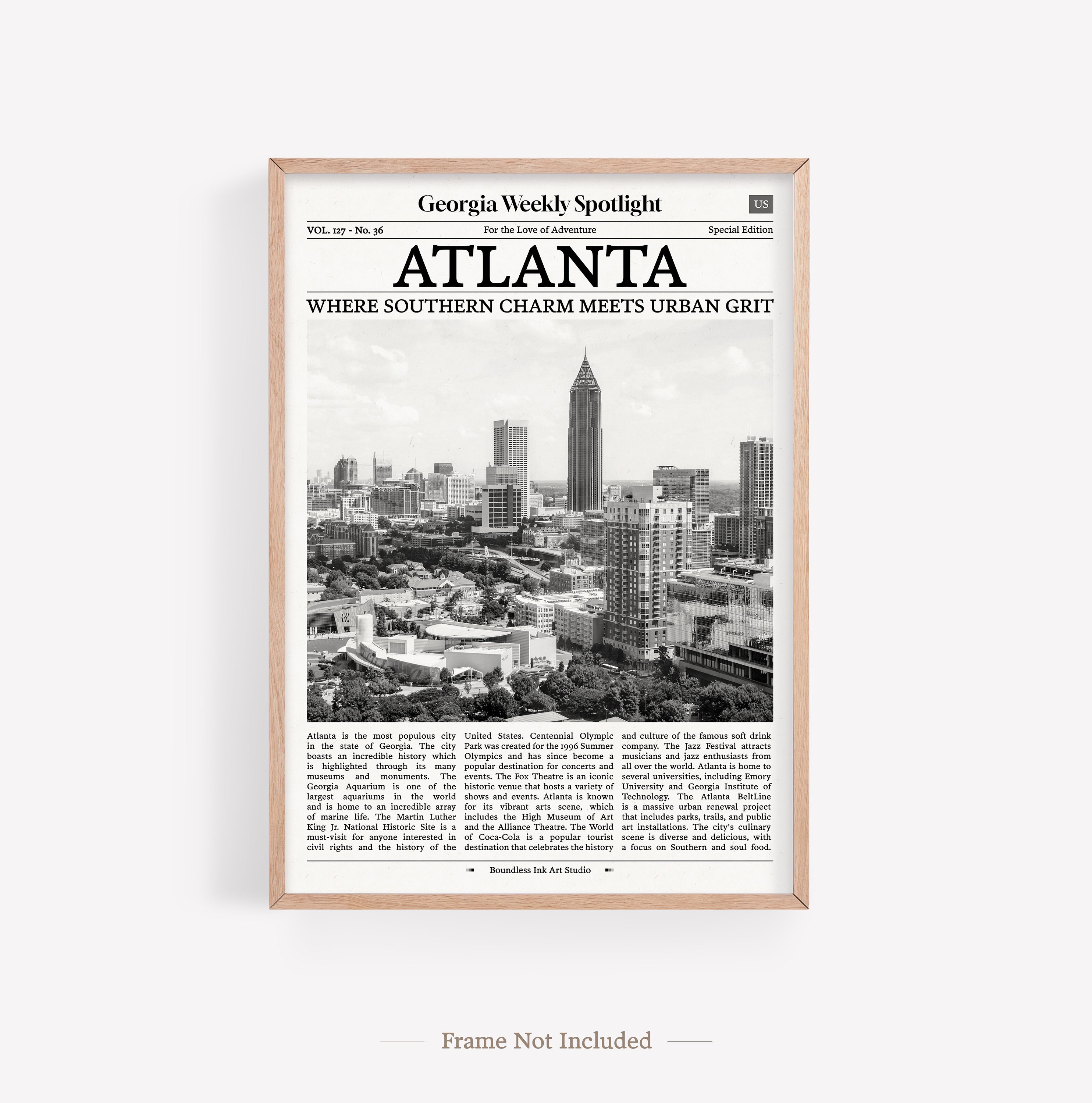 Atlanta City Prints Set of 6 Atlanta Black and White Prints - Etsy