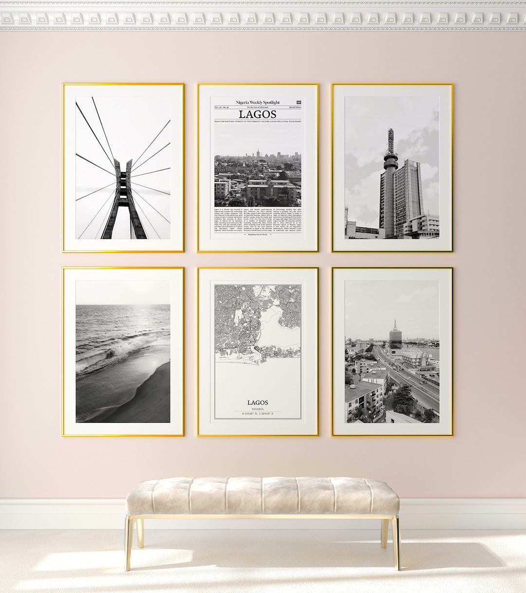 Lagos City Prints Set of 6, Lagos Black and White Prints, Lagos Photo ...