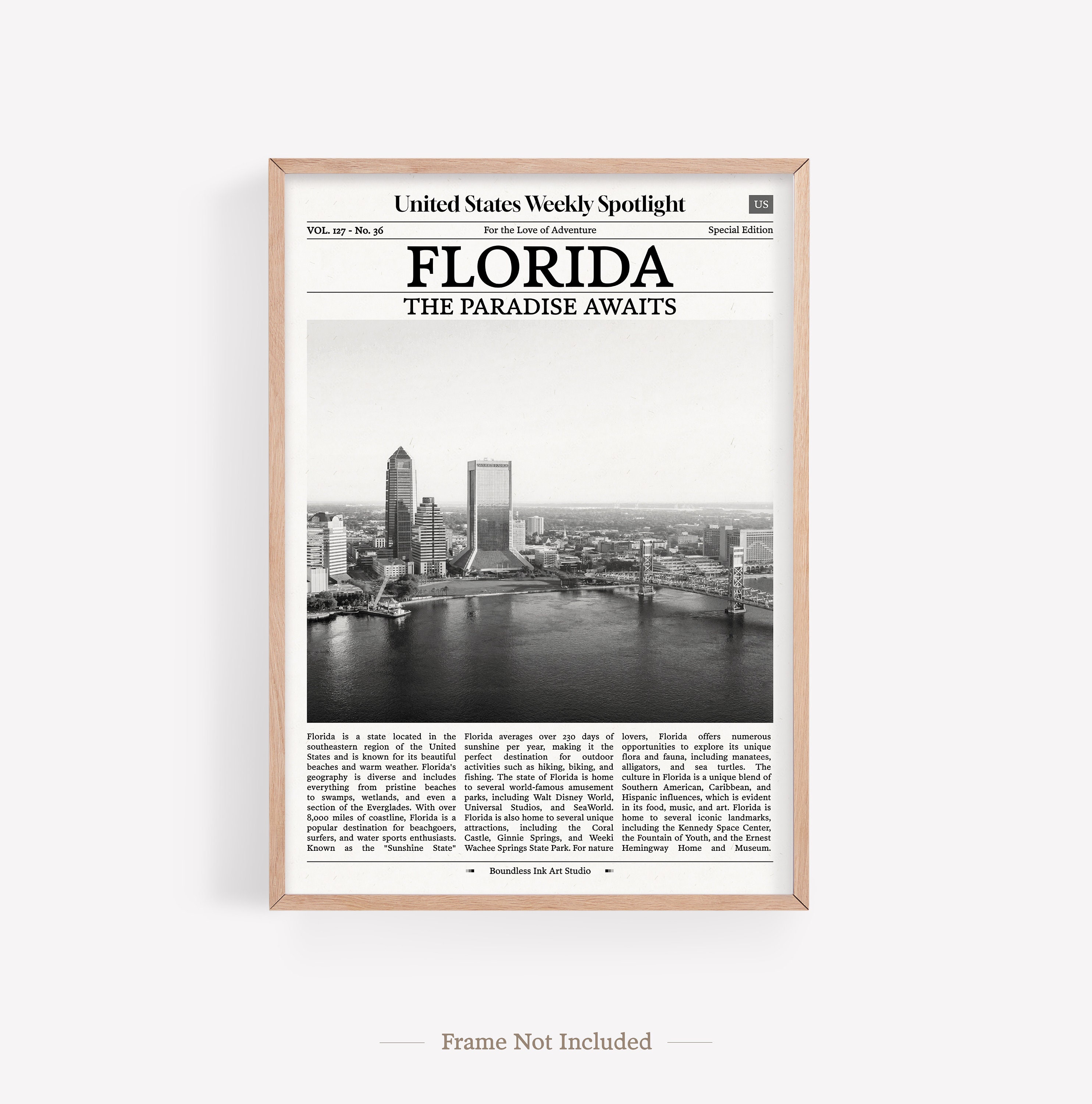 Florida State Prints Set of 6 Florida Black and White Prints - Etsy