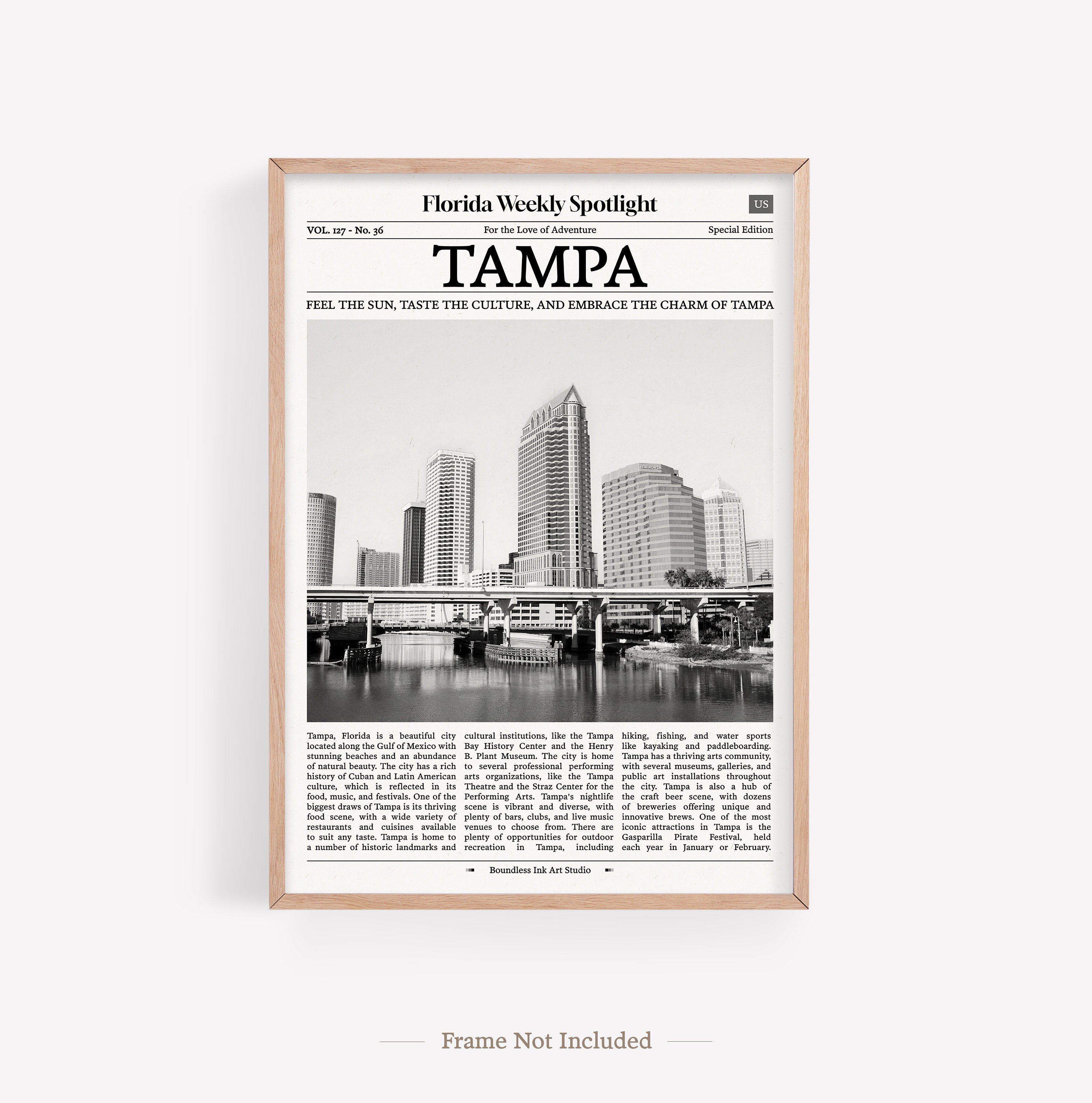 Tampa City Prints Set of 6 Tampa Black and White Prints - Etsy