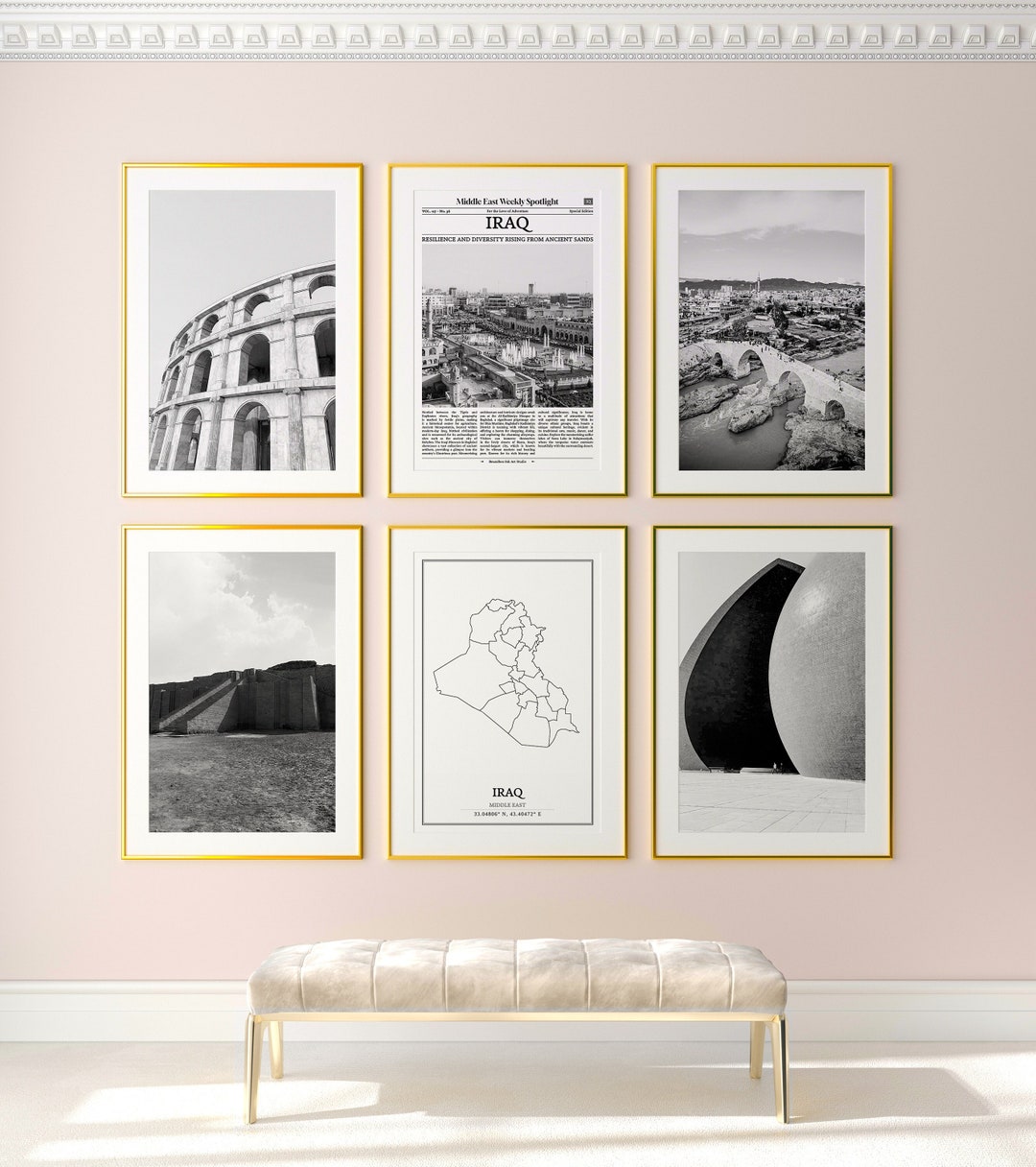 Iraq Prints Set of 6, Iraq Black and White Prints, Iraq Photo Poster ...