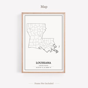 Louisiana State Prints Set of 6, Louisiana Black and White Prints ...