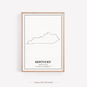 Kentucky State Prints Set of 6, Kentucky Black and White Prints ...