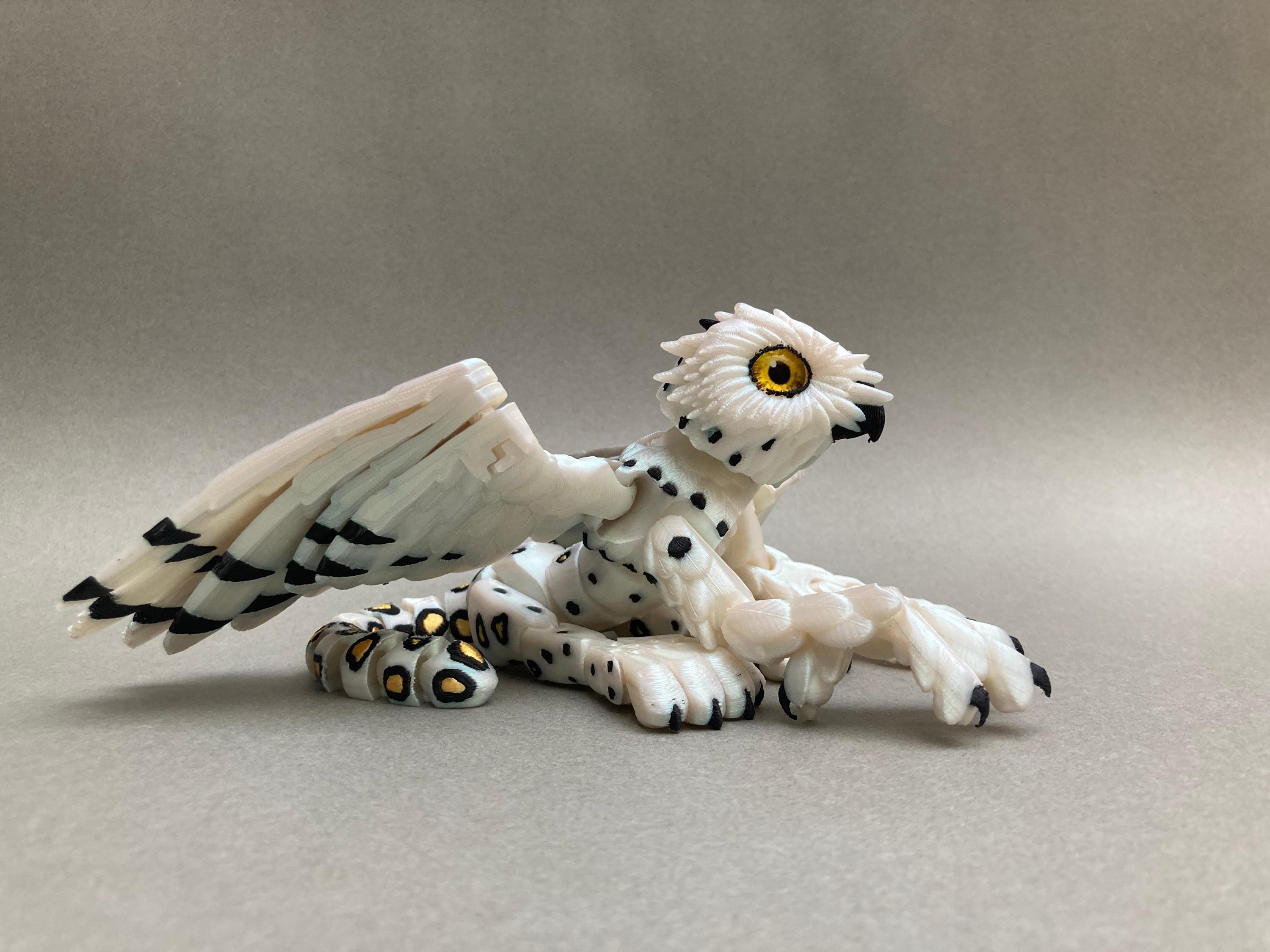 3D Printed Snow Gryphon - Articulating Claws and Wings - Custom Colors ...