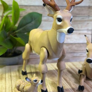 3D Printed Articulating Deer: Buck, Doe, and Fawn Options - Etsy