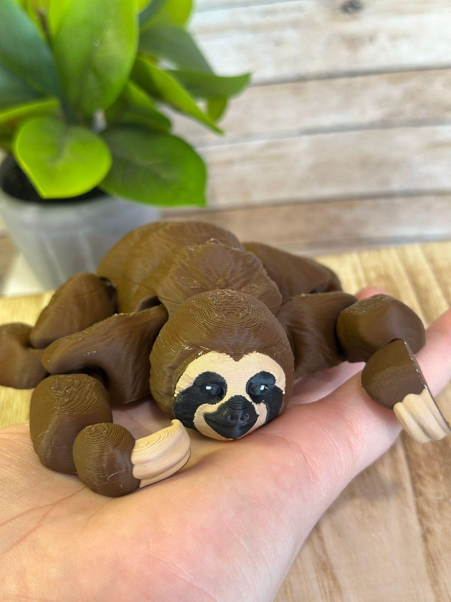 3D Printed Articulating Sloth - Posable Hanging Decor - Keychain Option ...