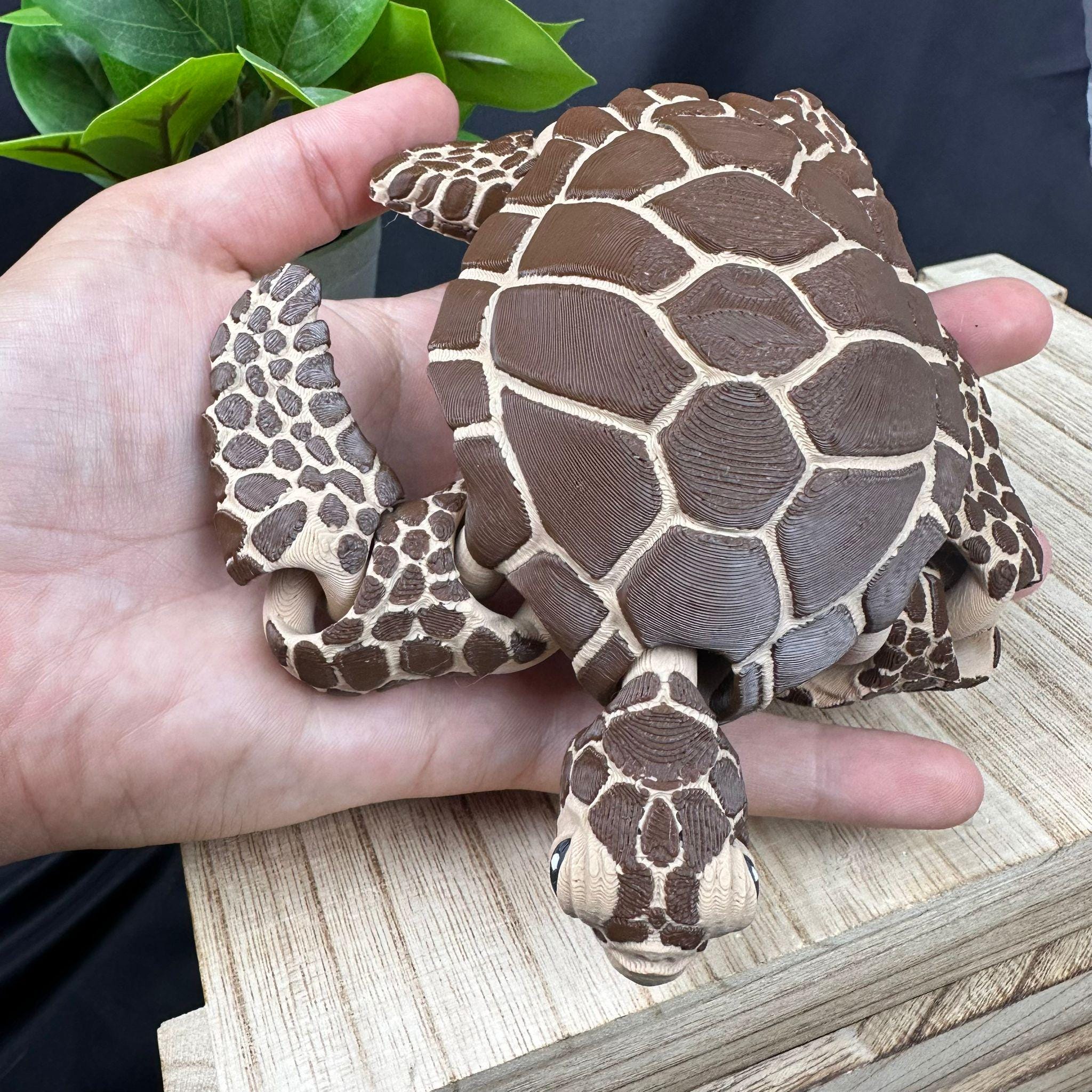 3D Printed Articulating Sea Turtle - Poseable Ocean Animal Model - Mini ...