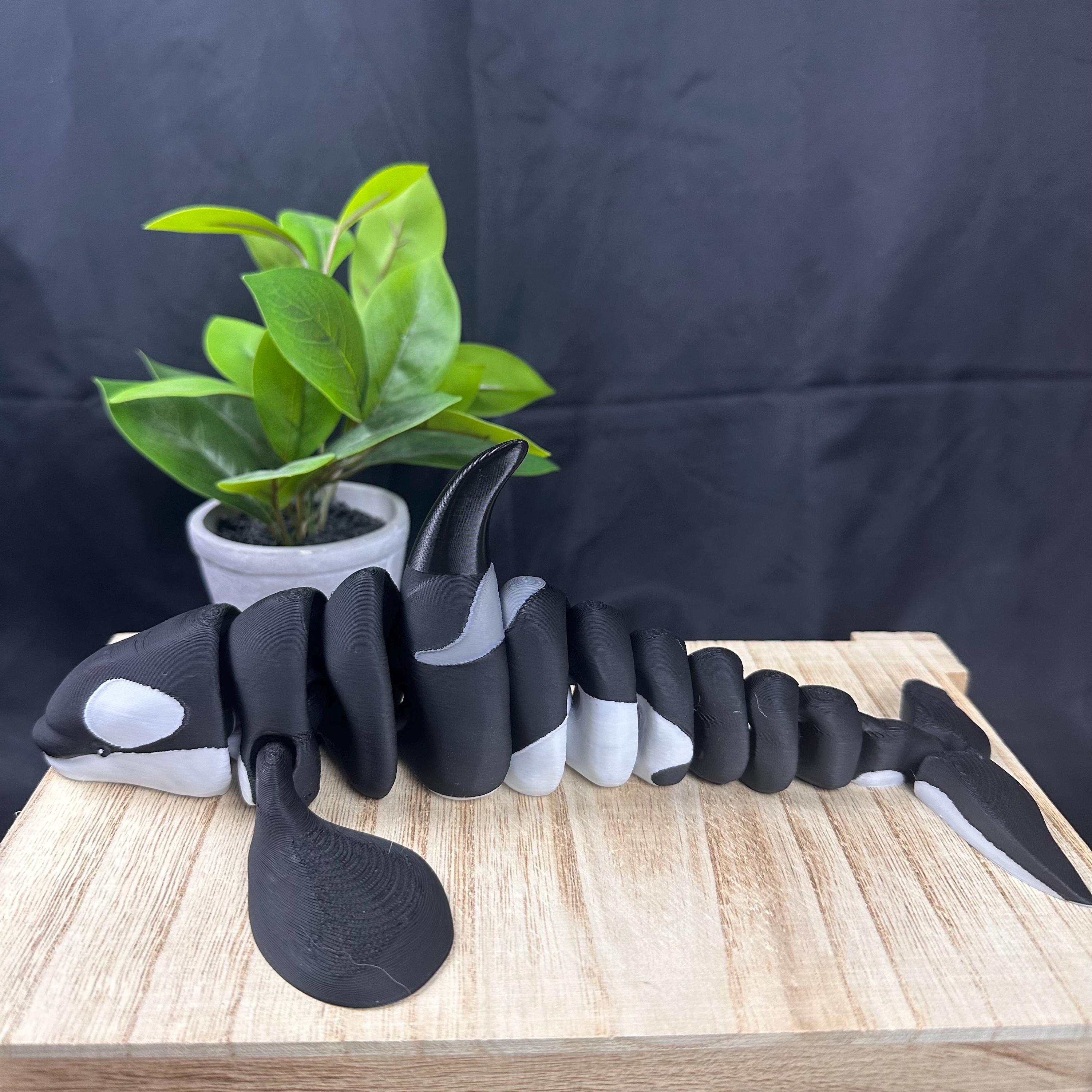 3D Printed Articulating Orca - Flexi Killer Whale - Large + Keychain ...