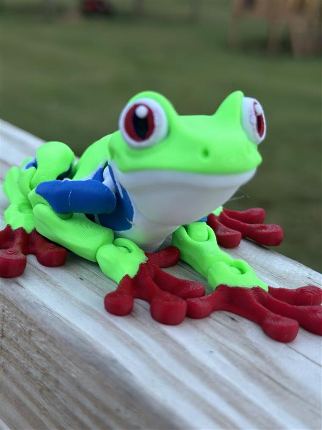 3D Printed Red Eyed Tree Frog Articulating 3D Printed Animal Realistic ...