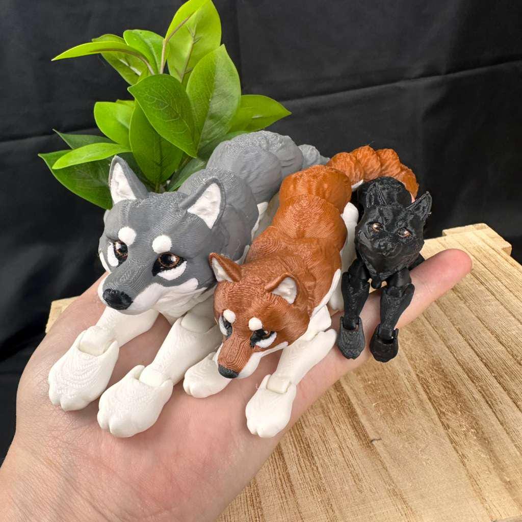3D Printed Wolf - Flexi Wolf Poseable - Choose Your Color and Size - Etsy