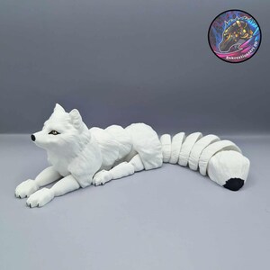 3D Printed Articulating Arctic Fox Custom Sizes Flexi Arctic Fox - Etsy
