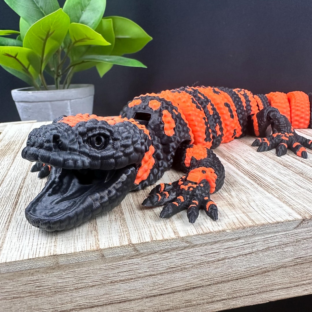 3D Printed Articulating Gila Monster - Reptile Lover Gift - Custom ...