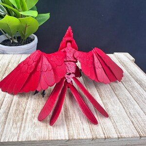 3D Printed Articulating Cardinal - Flexi Bird - 9" Wingspan - Northern ...