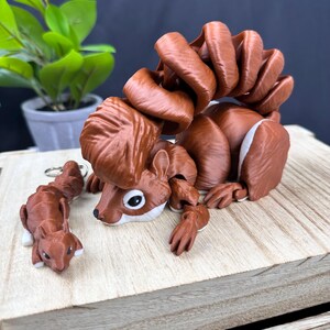 3D Printed Articulating Squirrel - Poseable Wildlife Model (10.5 ...
