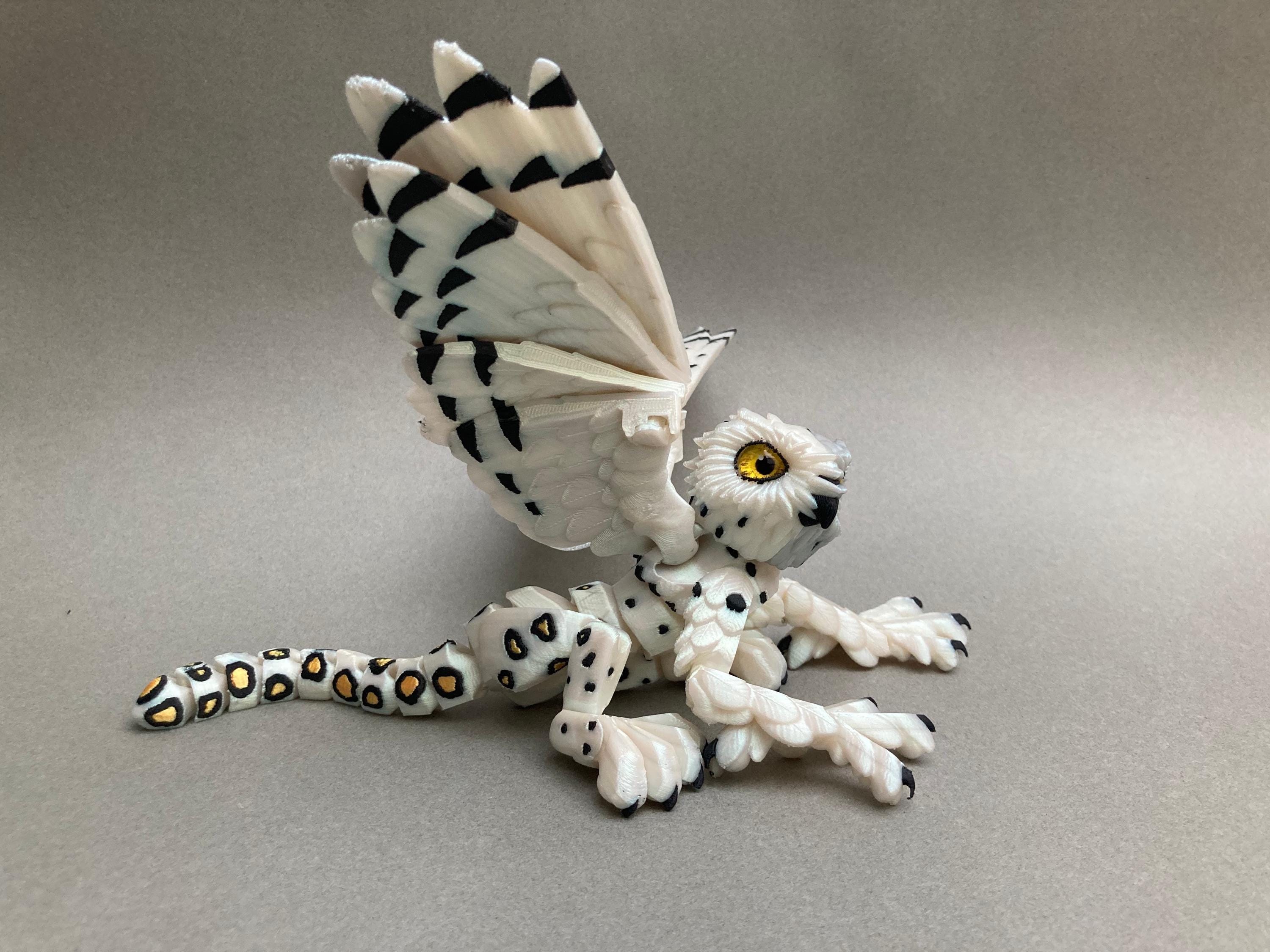 3D Printed Snow Gryphon - Articulating Claws and Wings - Custom Colors ...