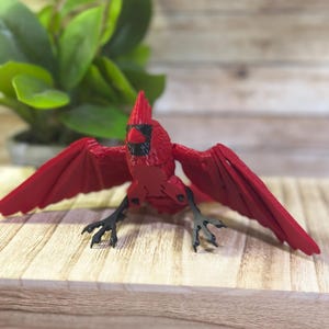 3D Printed Articulating Cardinal - Flexi Bird - 9" Wingspan - Northern ...