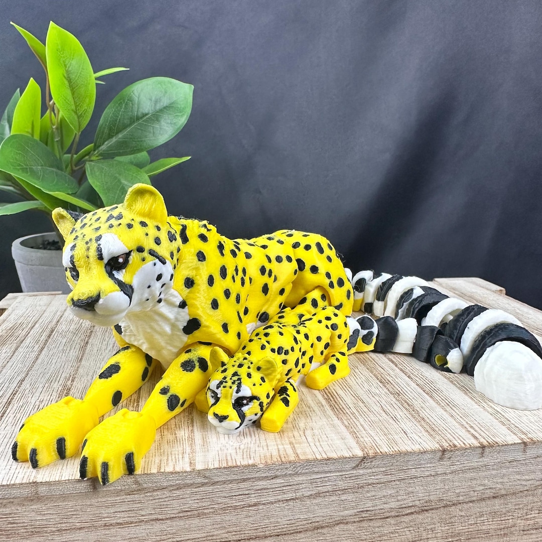 3D Printed Articulating Cheetah - Custom Sizing - Flexi Cheetah ...
