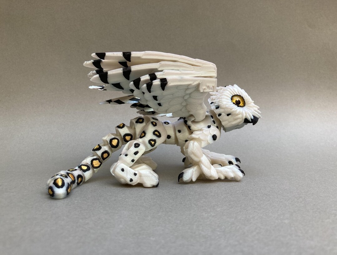 3D Printed Snow Gryphon Articulating Claws and Wings Custom Colors and ...