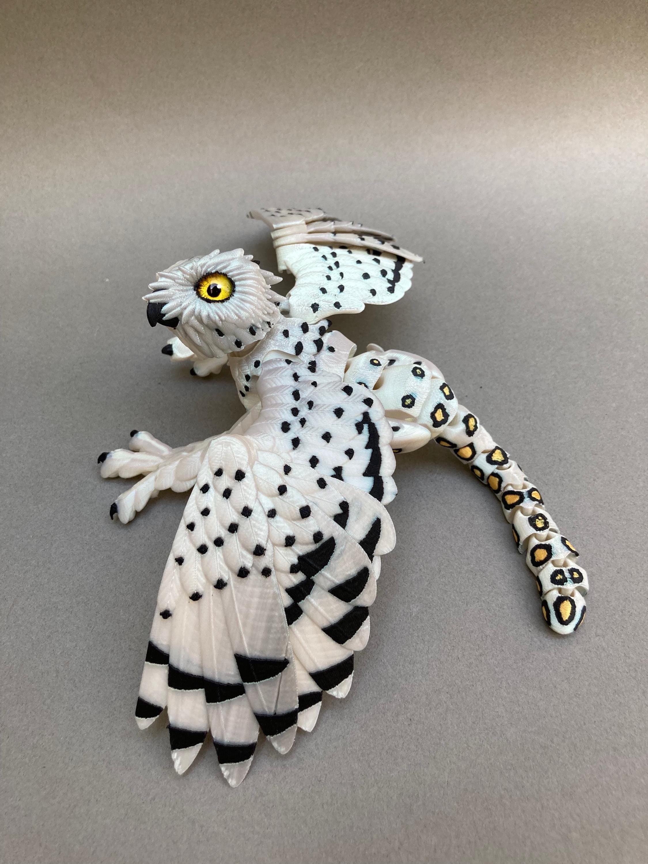 3D Printed Snow Gryphon - Articulating Claws and Wings - Custom Colors ...