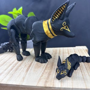 3D Printed Flexi Anubis Jackal - Articulating Fidget Figure - Desk Decor Gift - Etsy