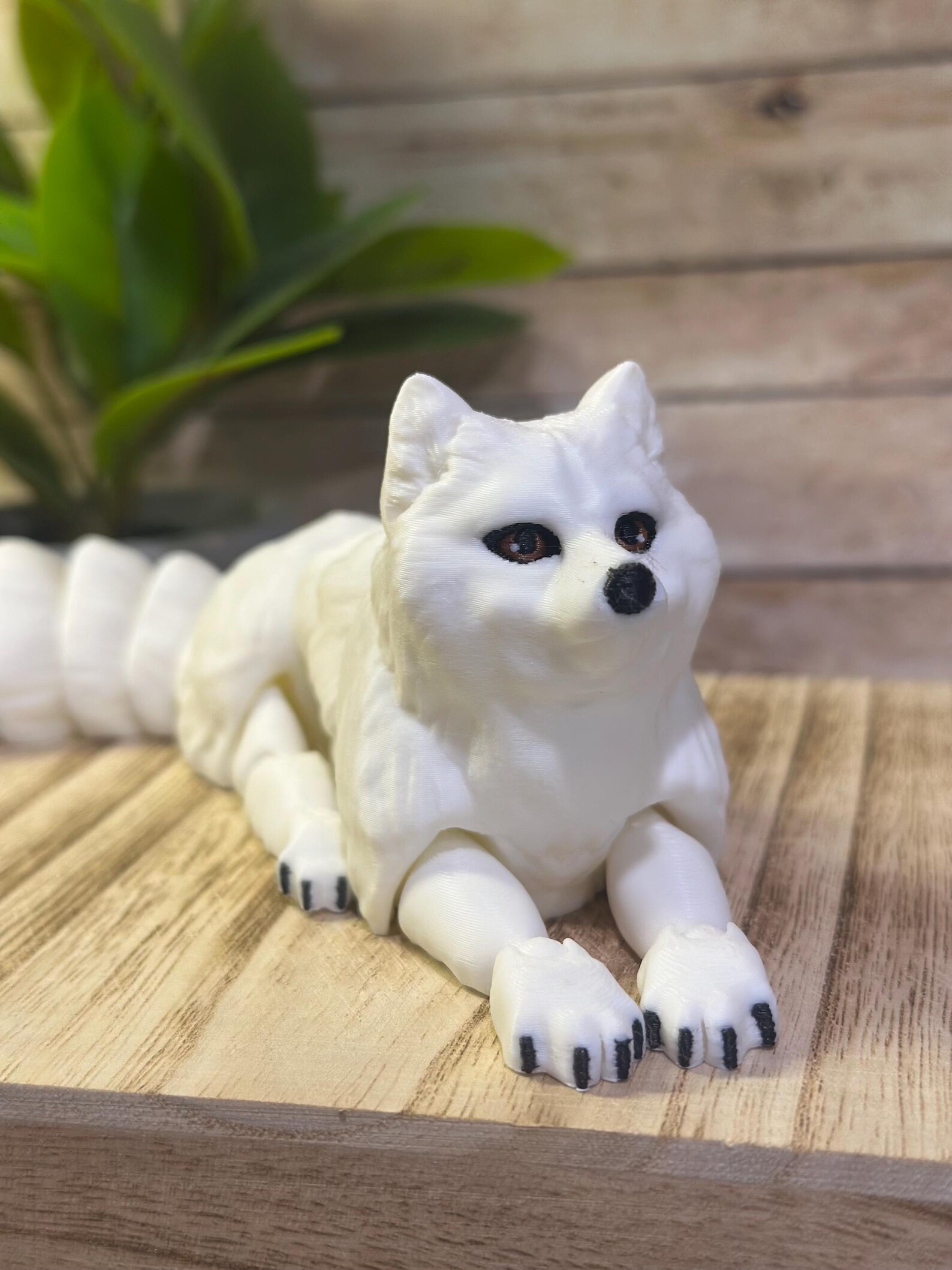 3D Printed Articulating Arctic Fox - Poseable Figurine - Custom Sizes ...