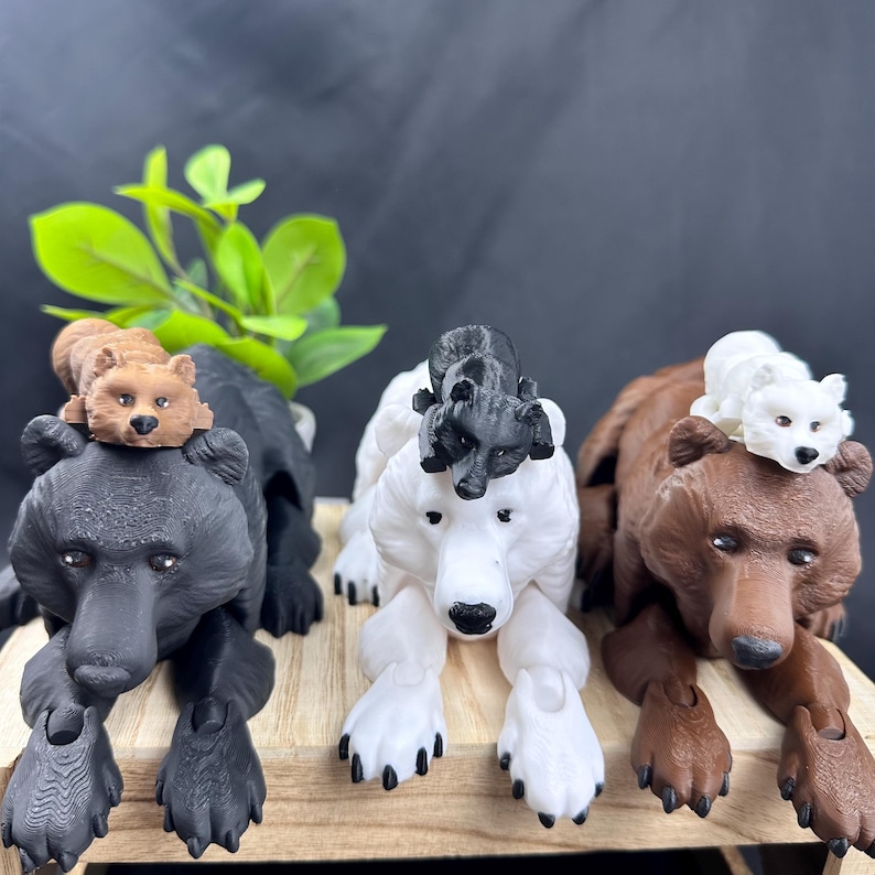 3D Printed Articulating Bears - Custom Colors and Sizes - Flexi Bears ...