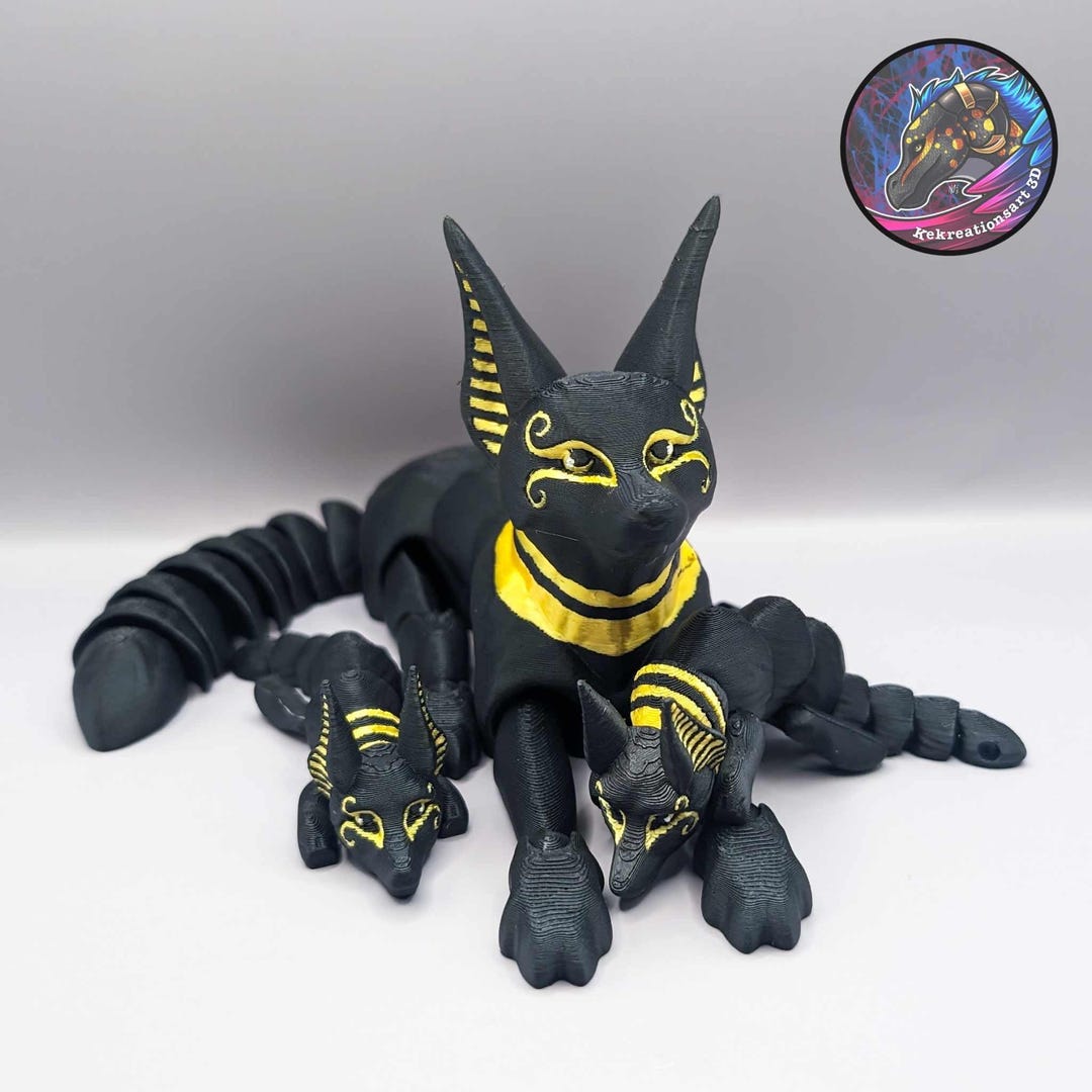 3D Printed Flexi Anubis Jackal Articulating Fidget Figure Desk Decor Gift - Etsy