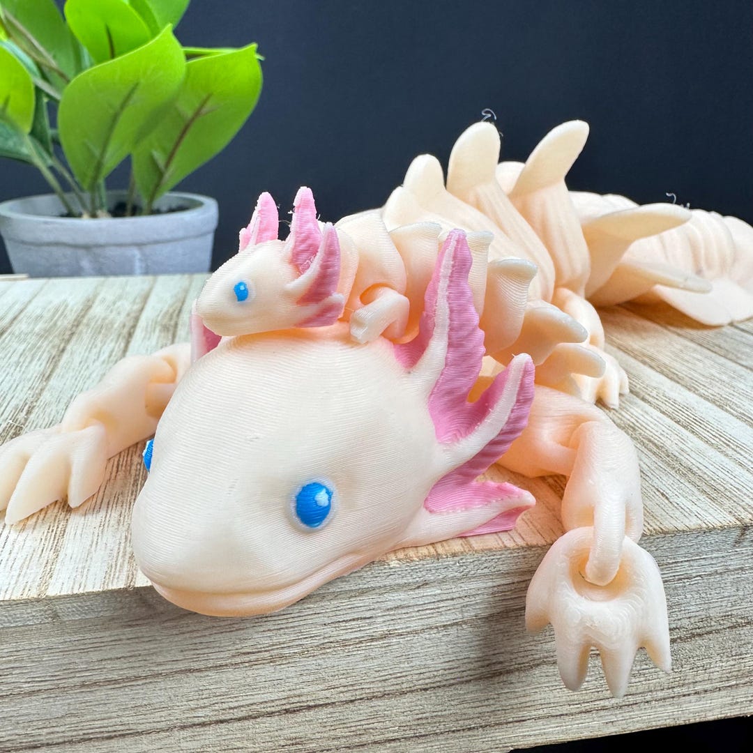 3D Printed Articulating Axolotl– Realistic Acolotl Flexi – Poseable ...