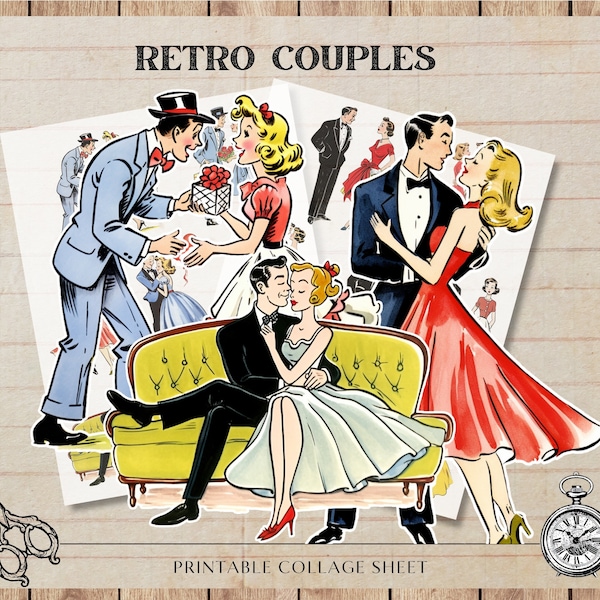 Retro Couple - Etsy