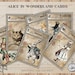 Printable Alice in Wonderland Cards, Digital Instant Download, Alice ...