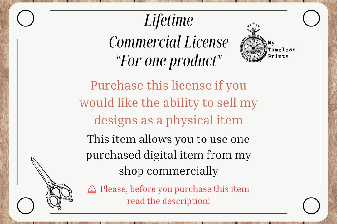 LIFETIME Digital Product Commercial License for One Product | LIFETIME ...