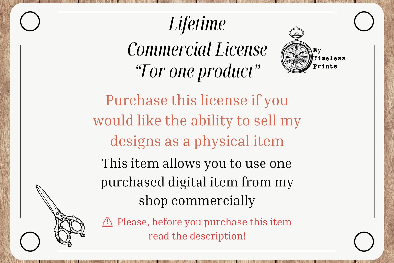 LIFETIME Digital Product Commercial License for One Product | LIFETIME ...