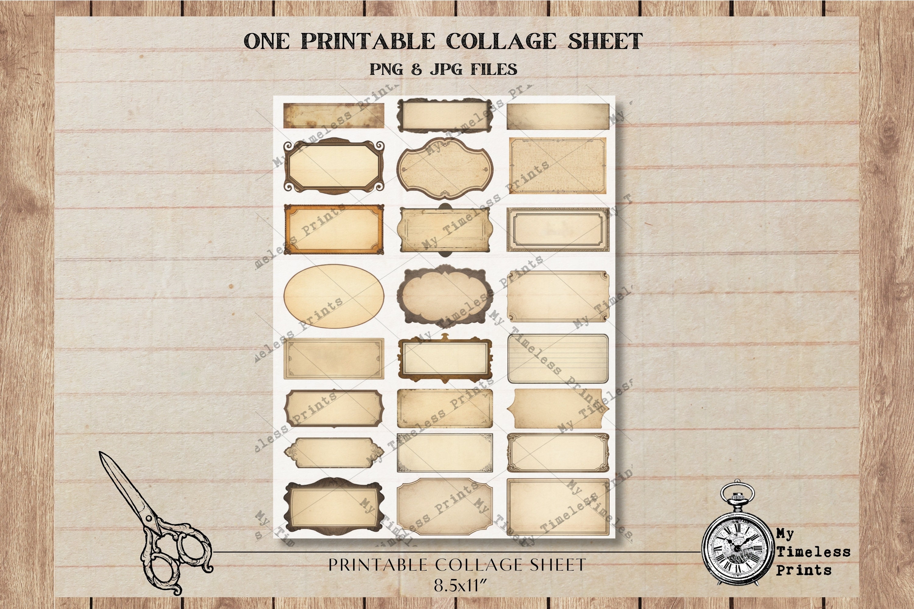 Vintage Blank Labels, Ephemera, Paper Crafting Scrapbooking Craft ...