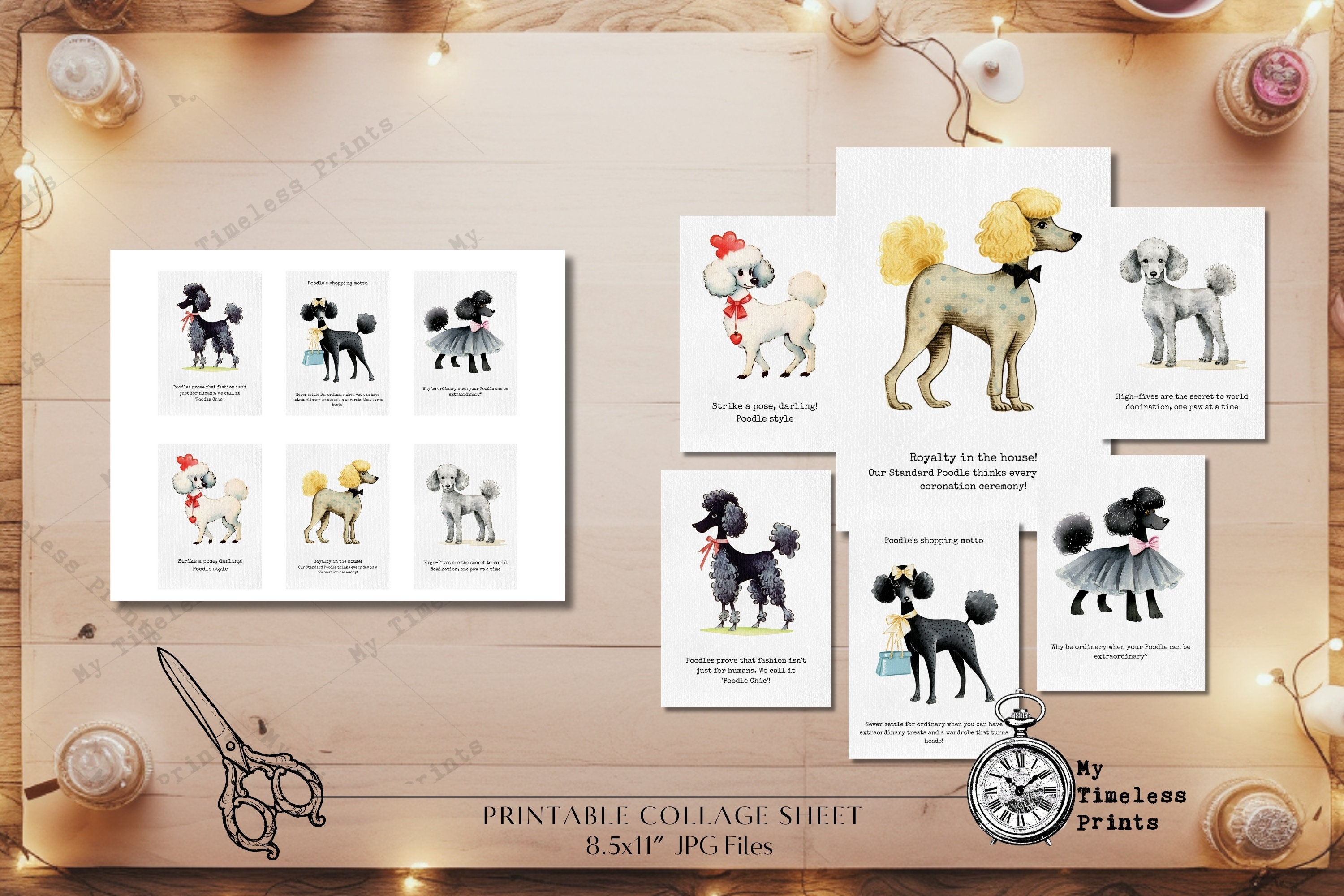 Retro Poodle ATC Cards, Printable Collage Sheet (digital Download) - Etsy