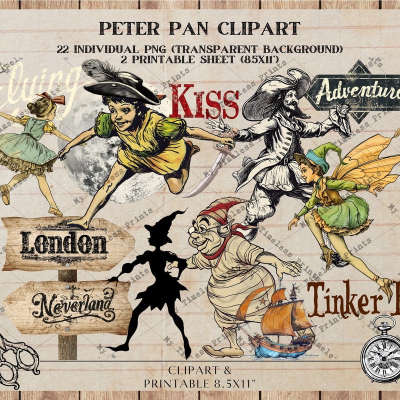 Peter Pan Clipart - Etsy