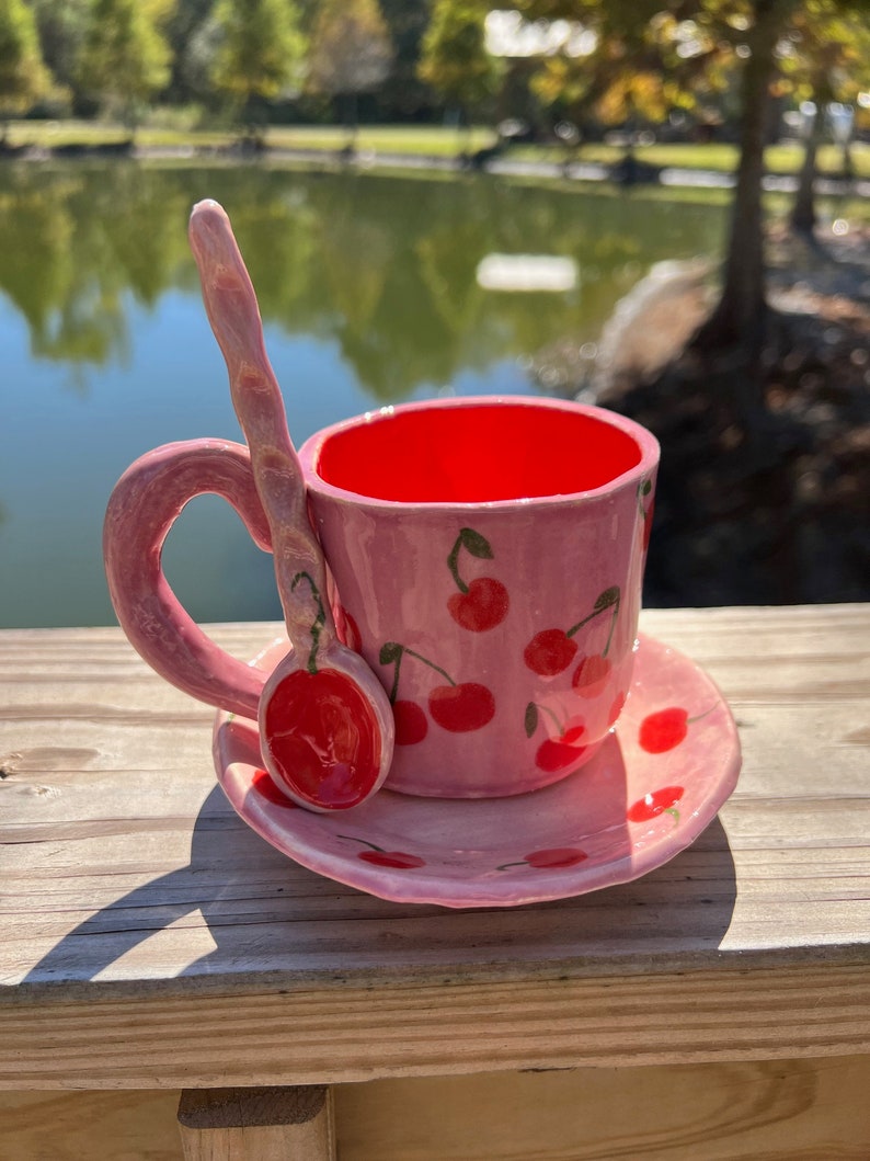Handmade Cherry Mug Set - Etsy