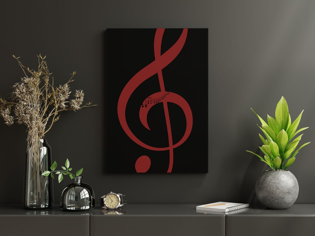 Treble Clef Print, Printable Home Decor, Music Classroom Decor, Music ...