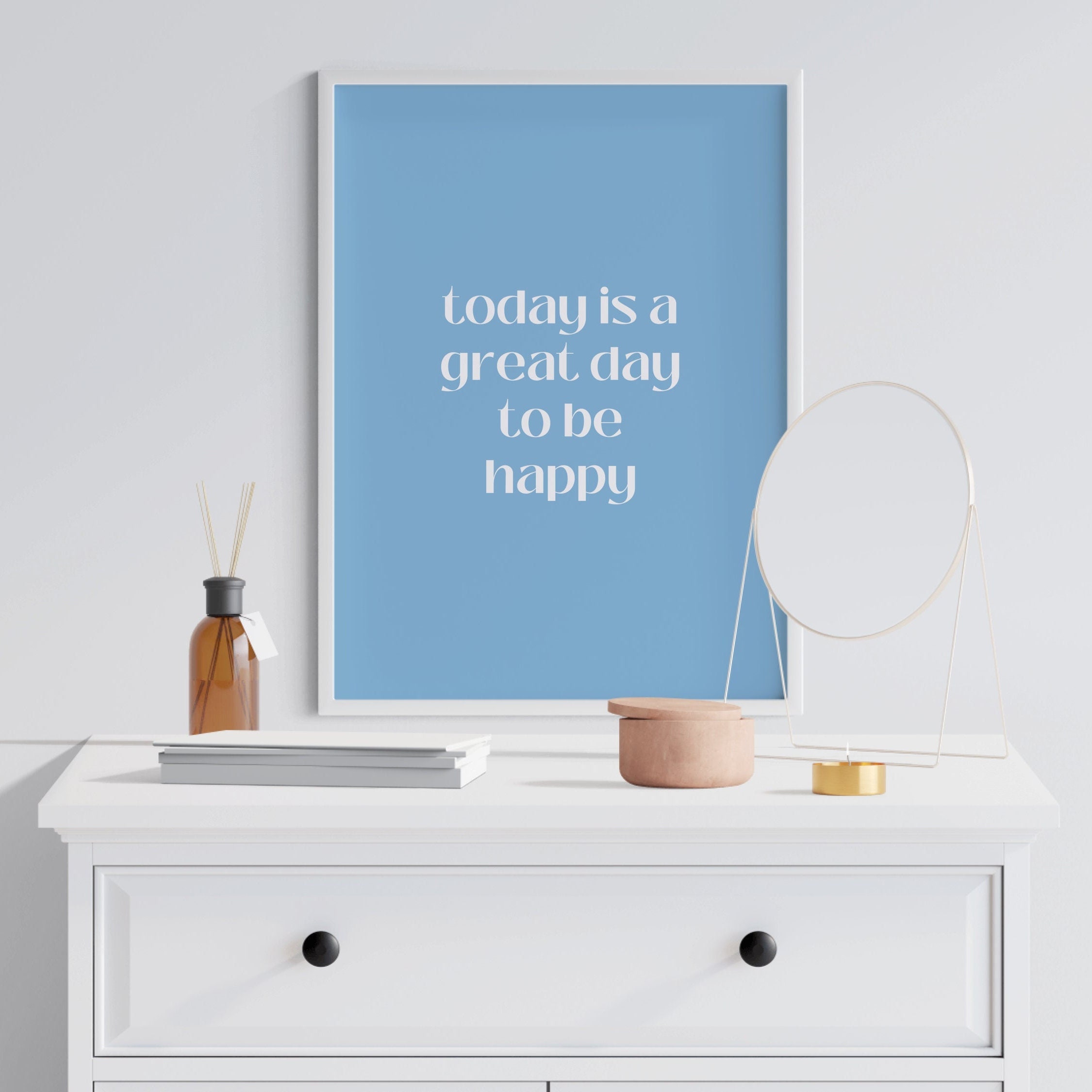 Be Happy Poster Positive Quote Inspirational Prints Be - Etsy