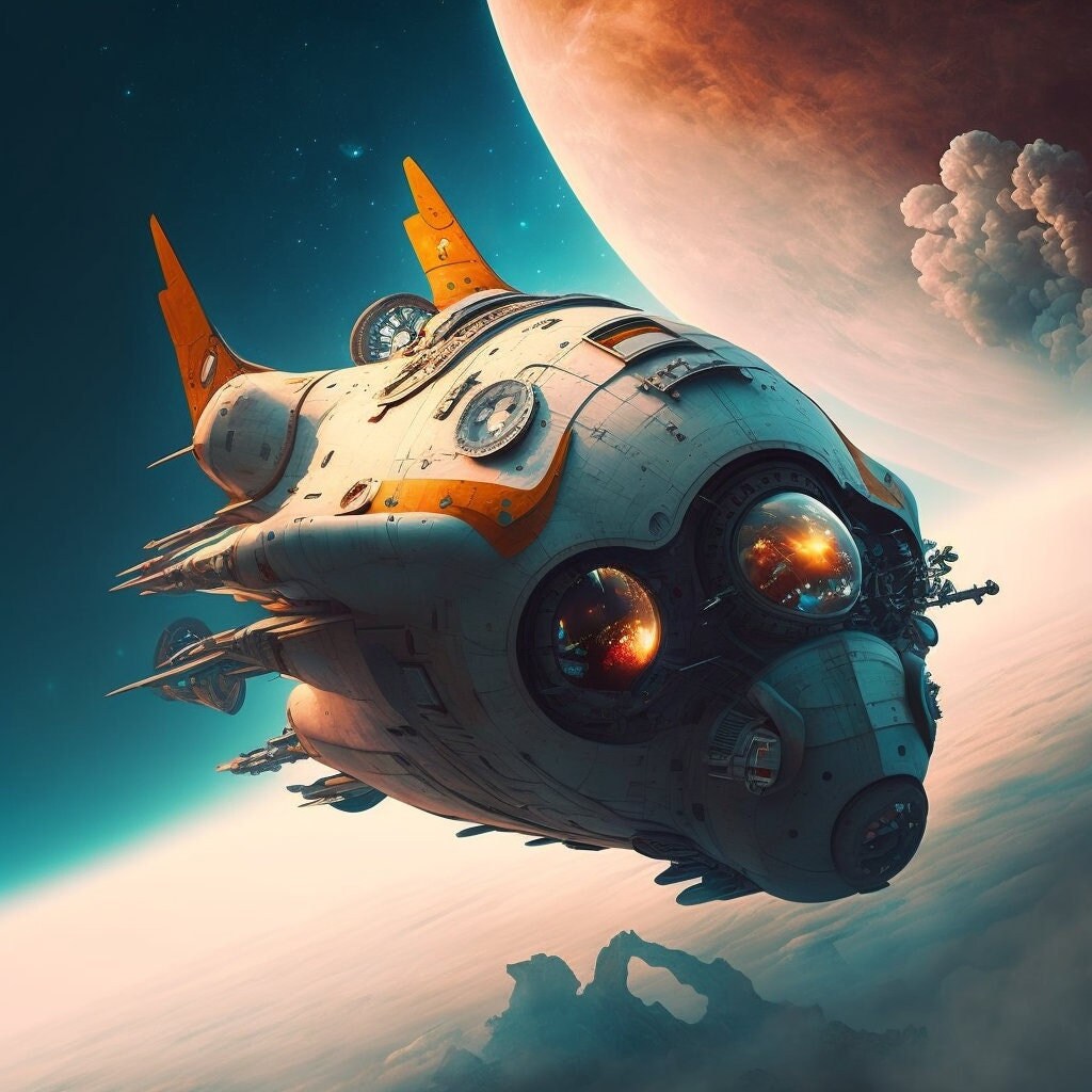 AI Generated Futuristic Spaceship Digital Art - Etsy