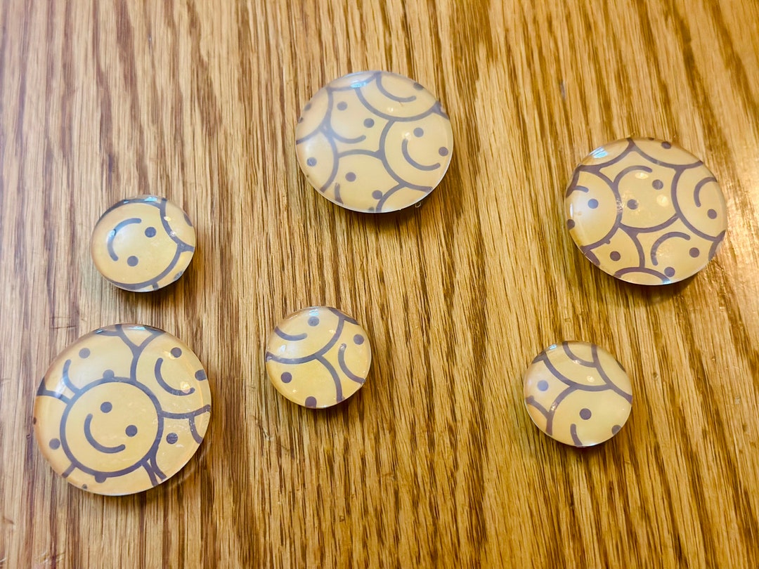 Smiley Face Magnet 1.5 Inch or 1 Inch Very Strong Happy Magnet Glass ...