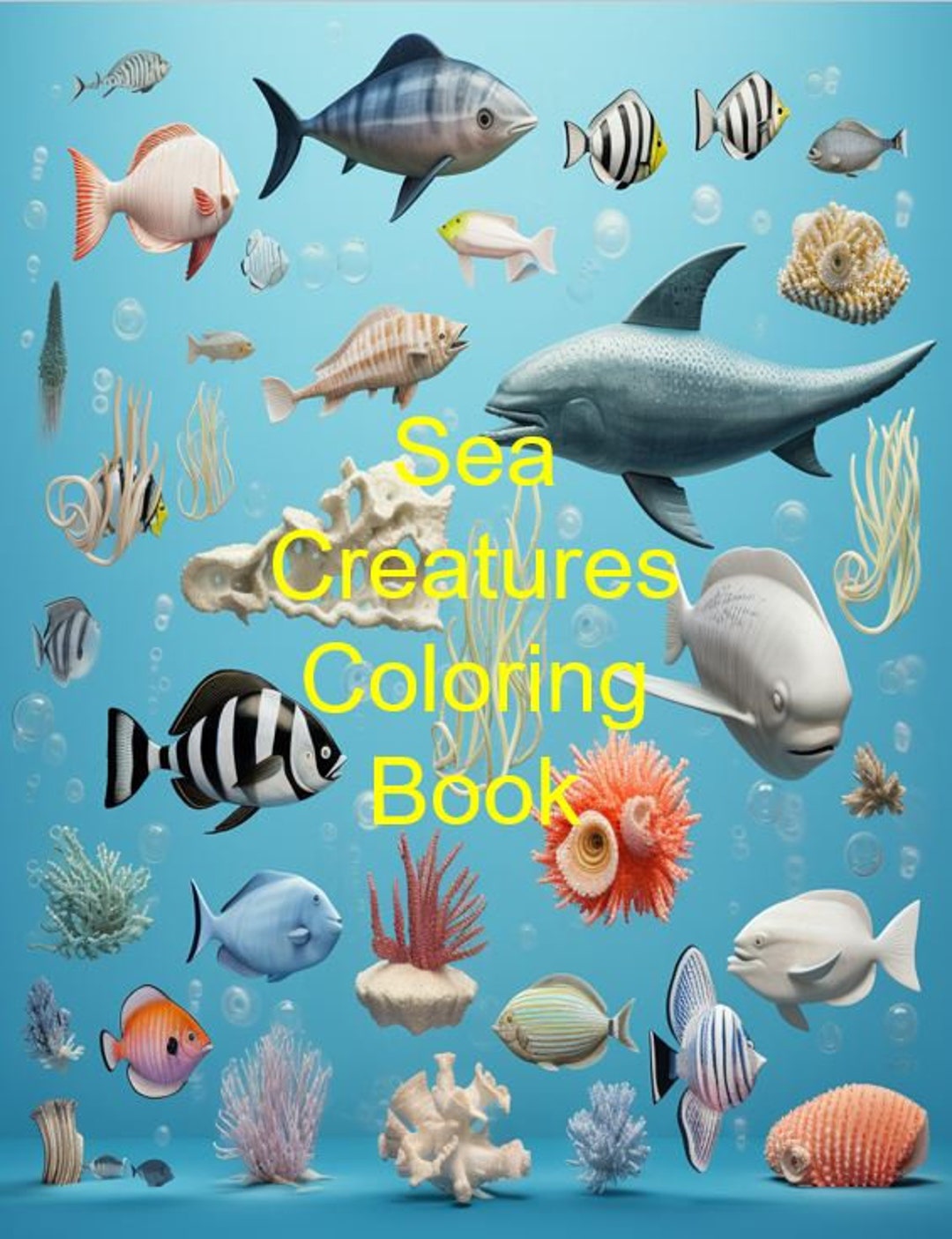 Sea Creatures Kids' Coloring Book - Etsy