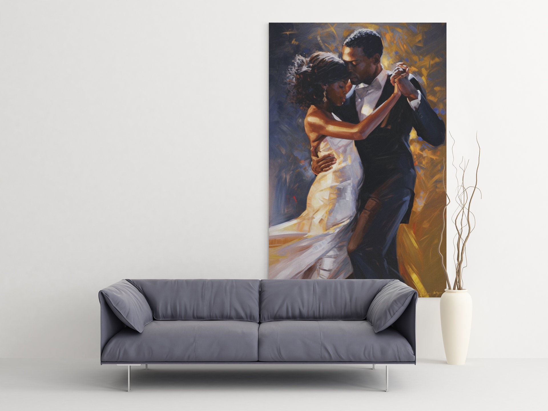 Lovers Dance: A Dance for Two Beautiful Art, Black Love, Digital Print ...