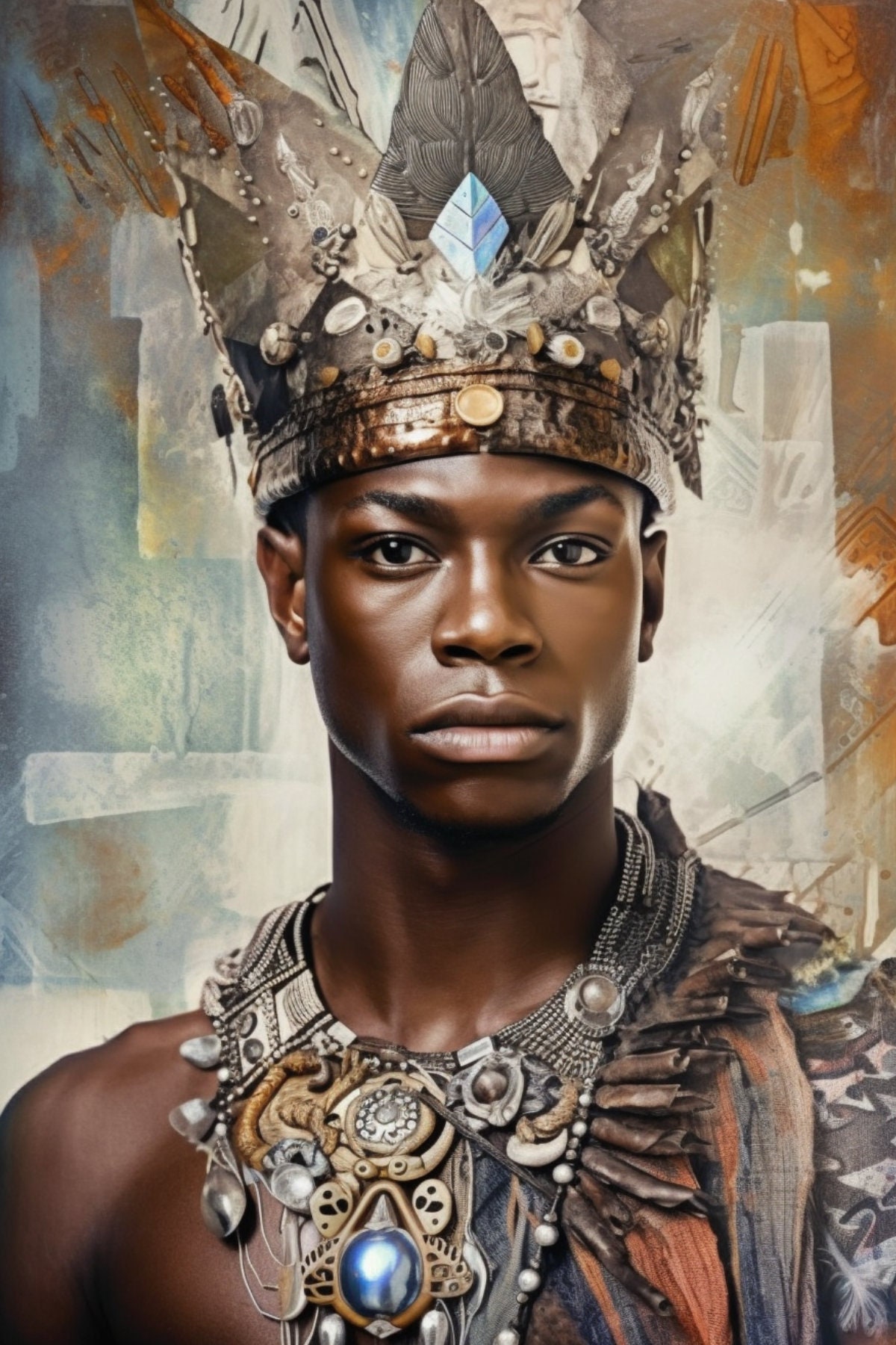 Majestic Reign A Young African King Beautiful Art, Black Art, African ...